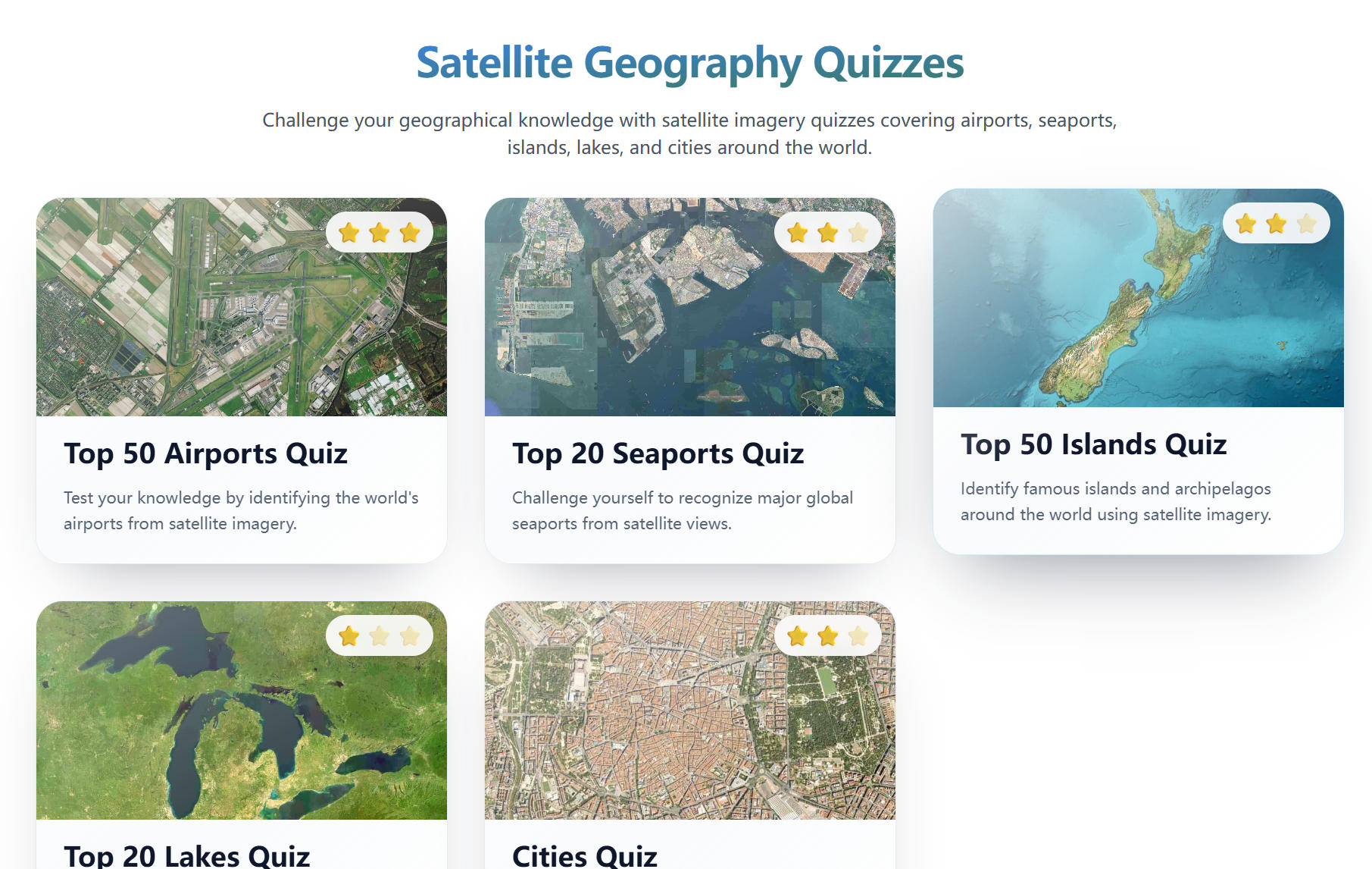 SatQuiz: Guess from Satellite | Geography Quiz Games