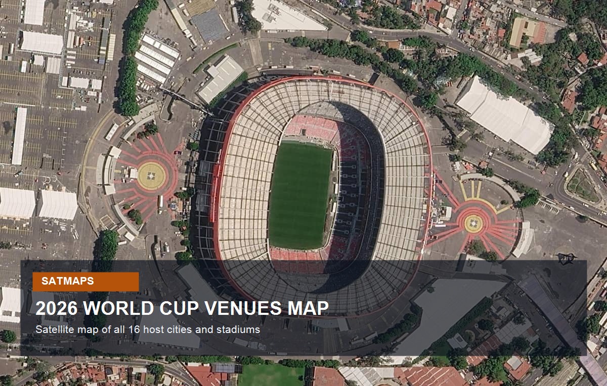 2026 FIFA World Cup Host Cities Map | Satellite View